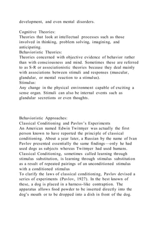 CH. 4 LEARNING, MEMORY, AND INTELLIGENCELearning is defined | PDF