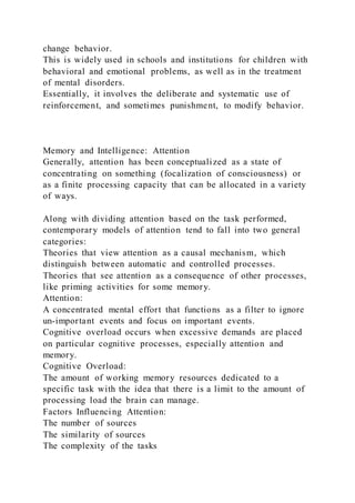 CH. 4 LEARNING, MEMORY, AND INTELLIGENCELearning is defined | PDF