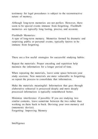 CH. 4 LEARNING, MEMORY, AND INTELLIGENCELearning is defined | PDF