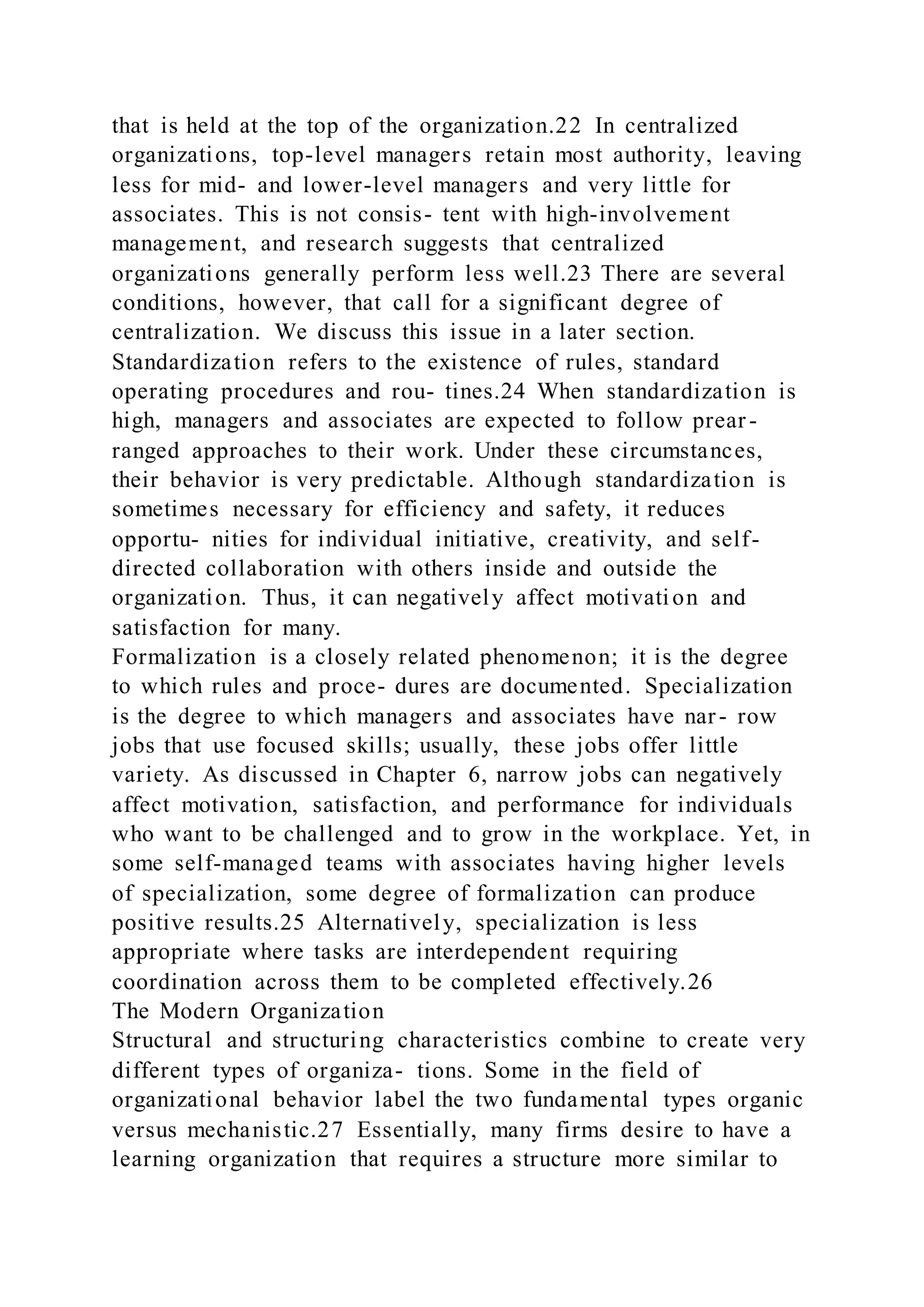 CH. 13 organizational structure and culture knowledge obje | DOCX