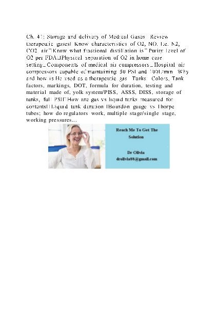 Ch. 41 Storage and delivery of Medical Gases Review therapeutic gas | PDF