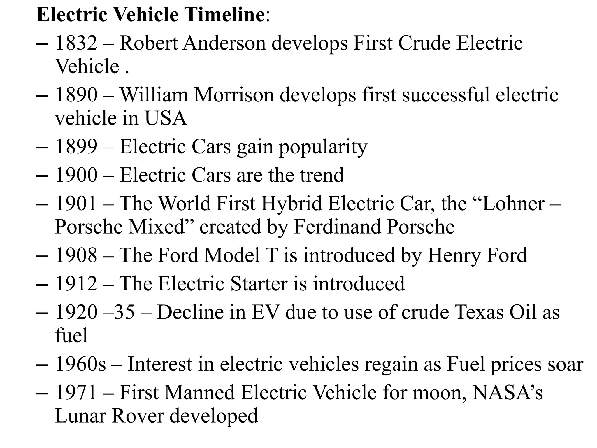 History of Electric Vehicle | PPTX