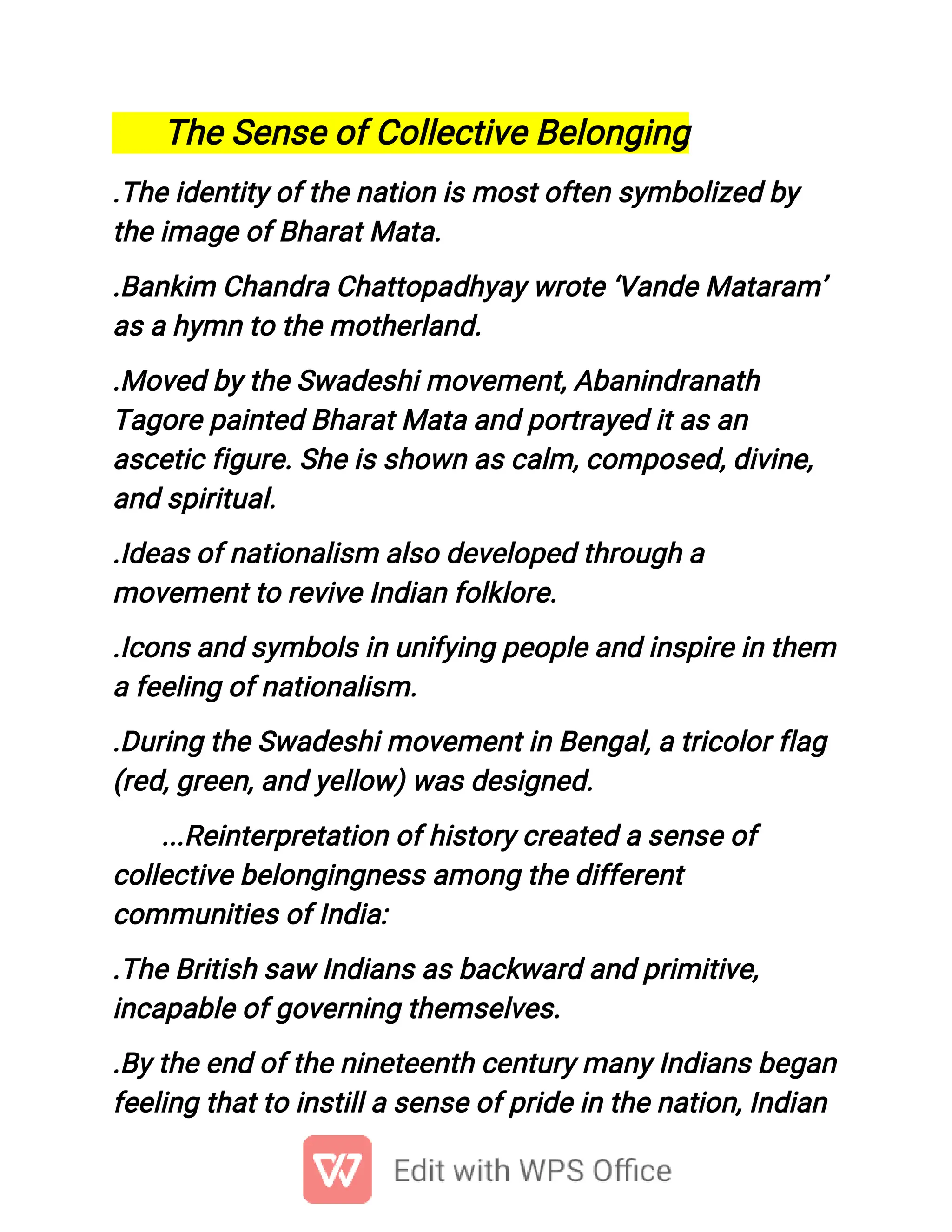 Nationalism in India And All About It | Notes , Pdf ! Class 10th ! ! | PDF
