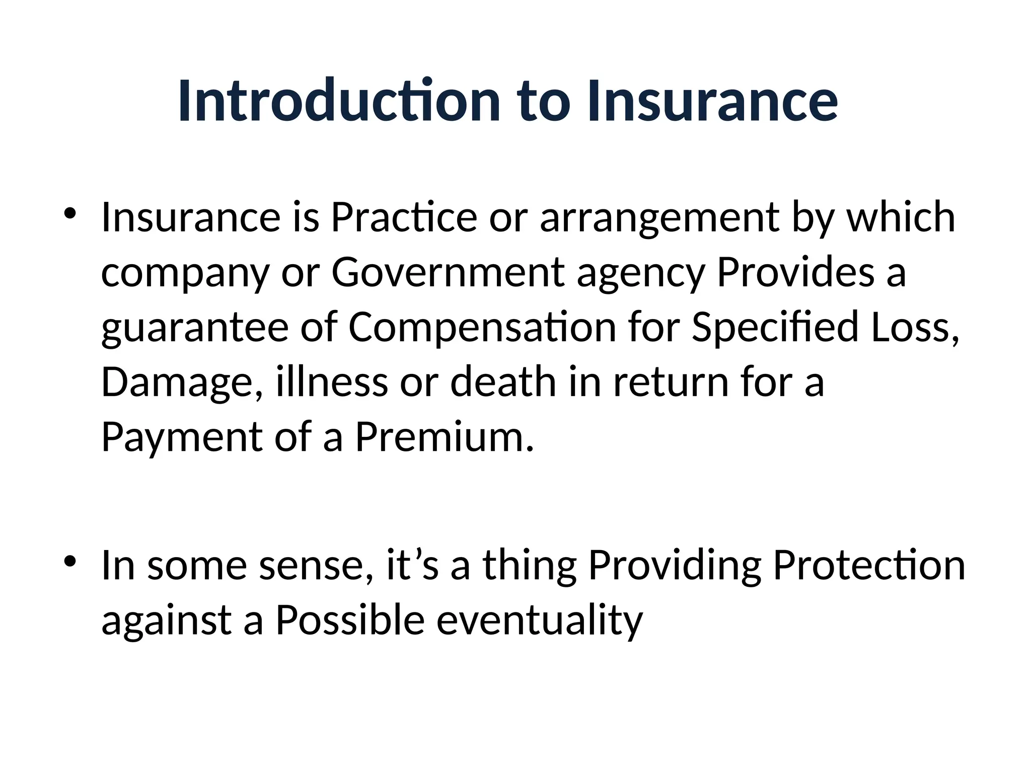 ch . 3 Introduction to Insurance INSURANCE.pptx | Life Insurance ...