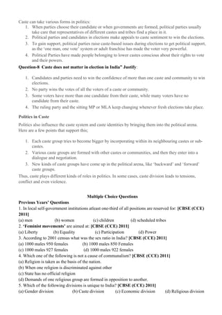 Ch.3 Gender, Religion and Caste.docx Class 10 | PDF