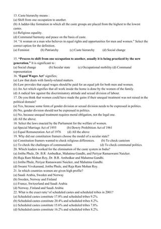 Ch.3 Gender, Religion and Caste.docx class 10 | DOCX