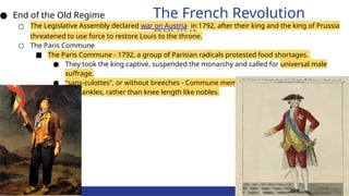 World History; Chapter 22 - The French Revolution - Grade 9 | PPT