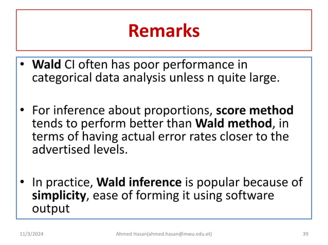 Introduction to Categorical Data Analysis | PPT