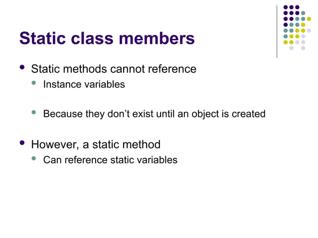 Ch. 6 -Static Class Members.ppt programming | PPT