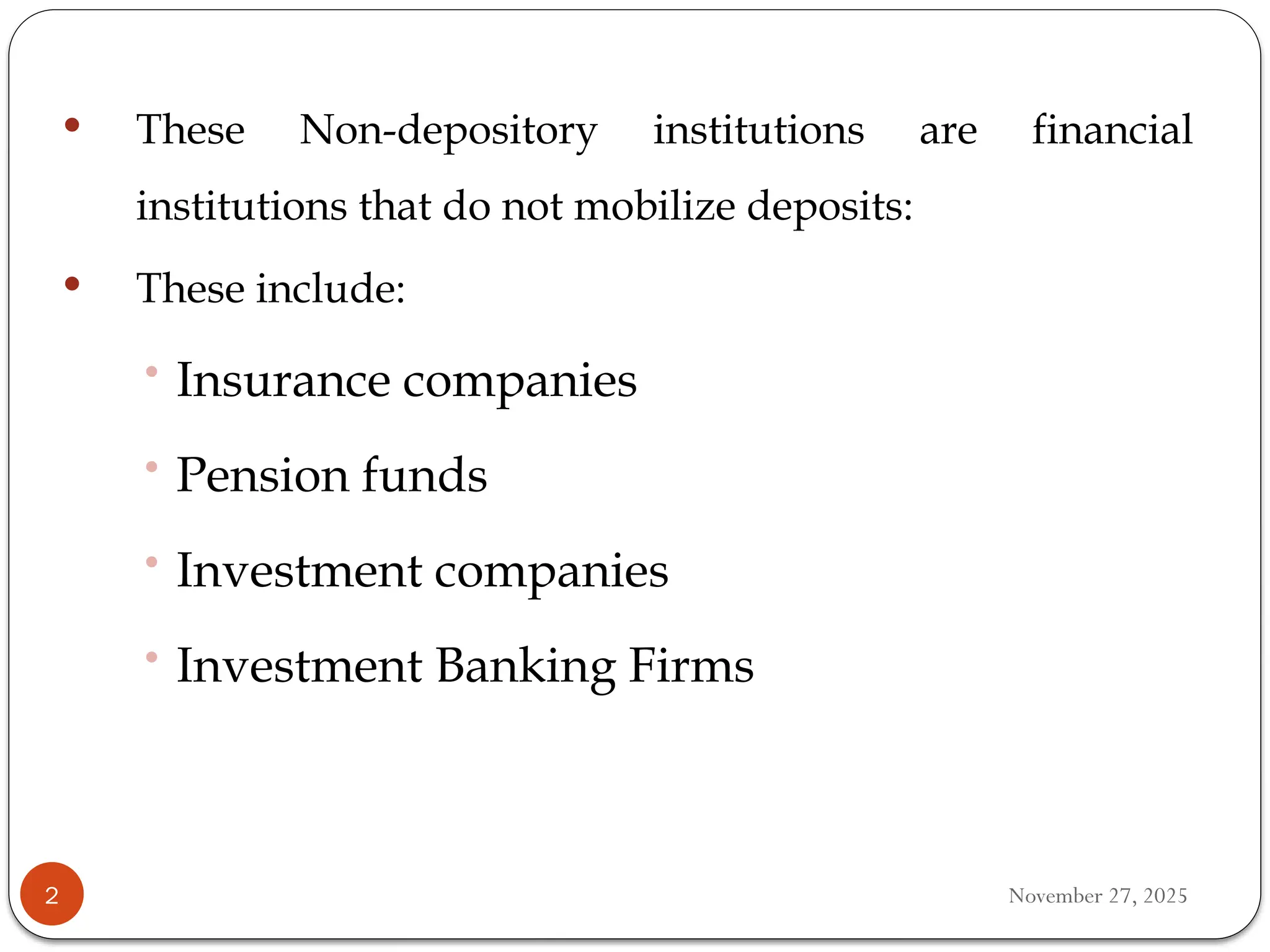 Chapter three - Non- depository institutions | PPTX