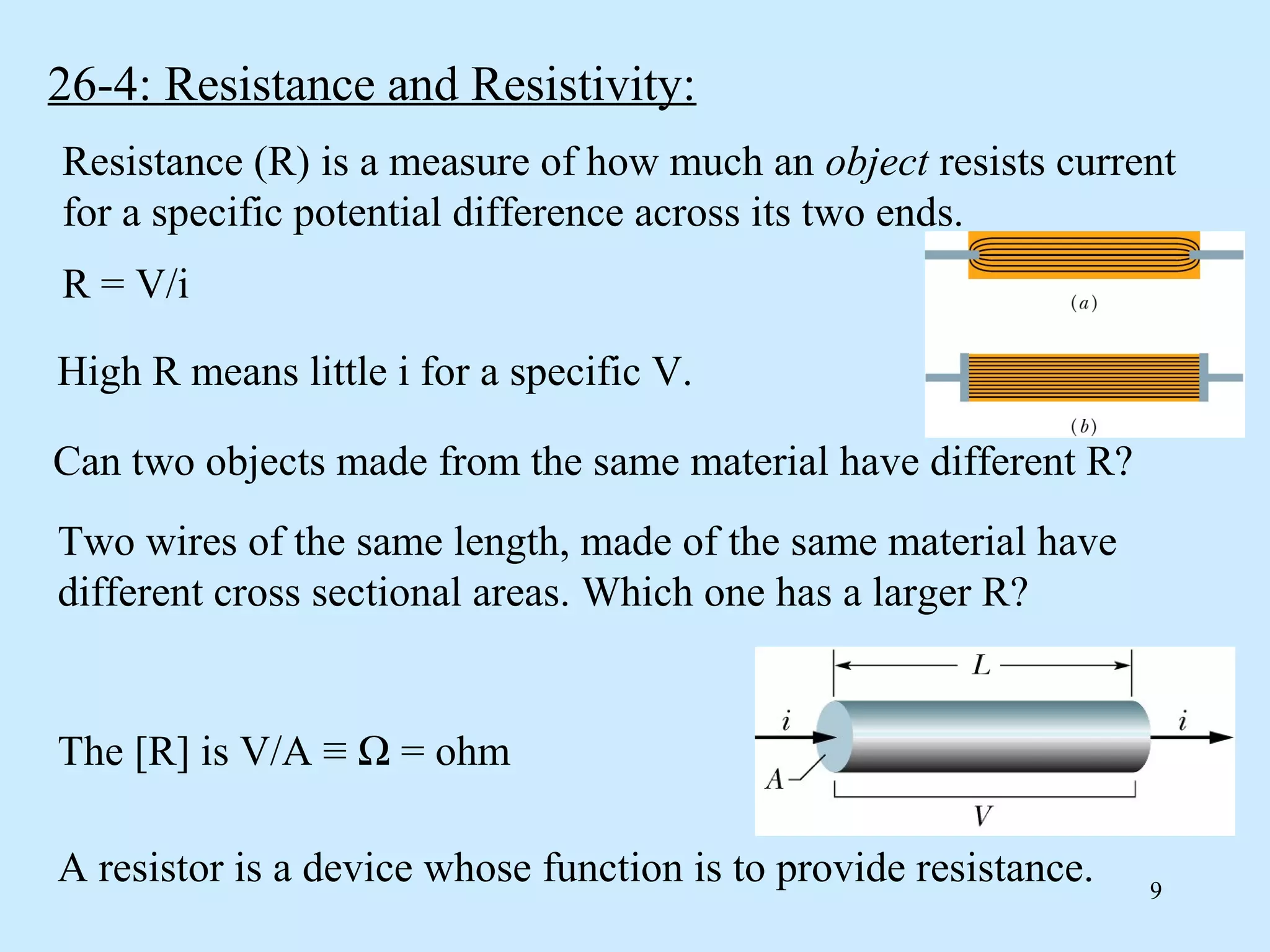 Ch 26-current and resistance | PPT