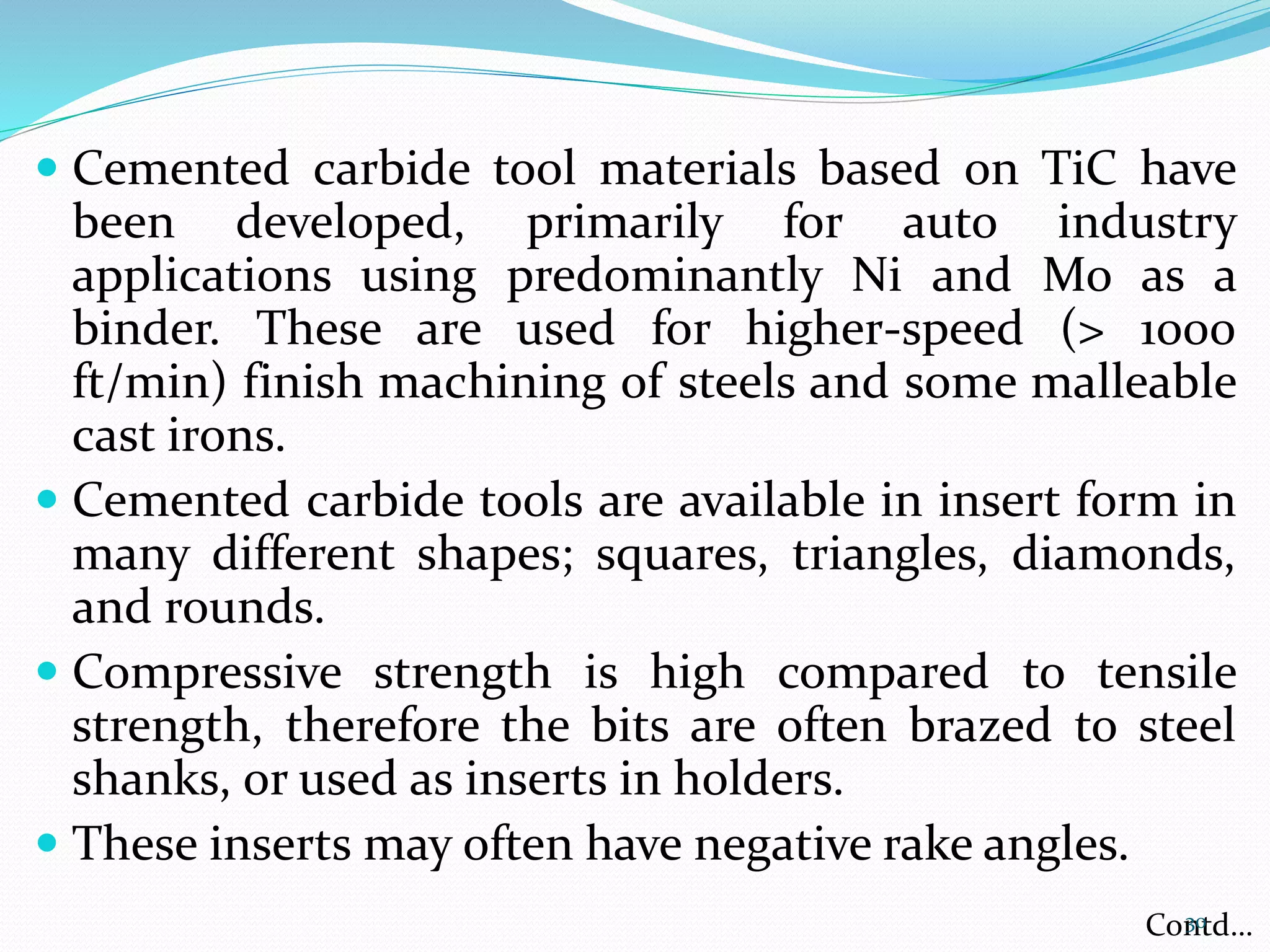 Ch 27.10 cutting tool materials (1) | PPTX