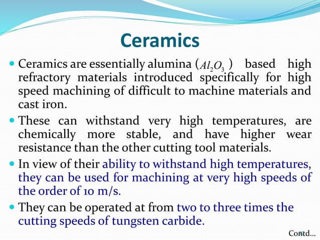 Ch 27.10 cutting tool materials (1) | PPTX | Chemistry | Science