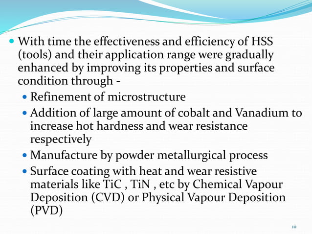 Ch 27.10 cutting tool materials | PPT
