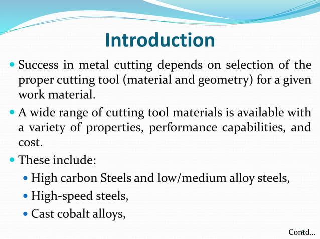 Ch 27.10 cutting tool materials | PPT