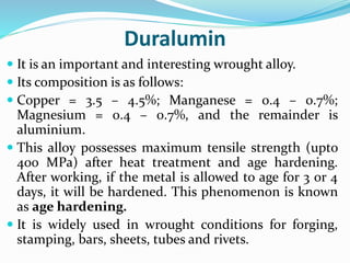 Duralumin Alloy Composition