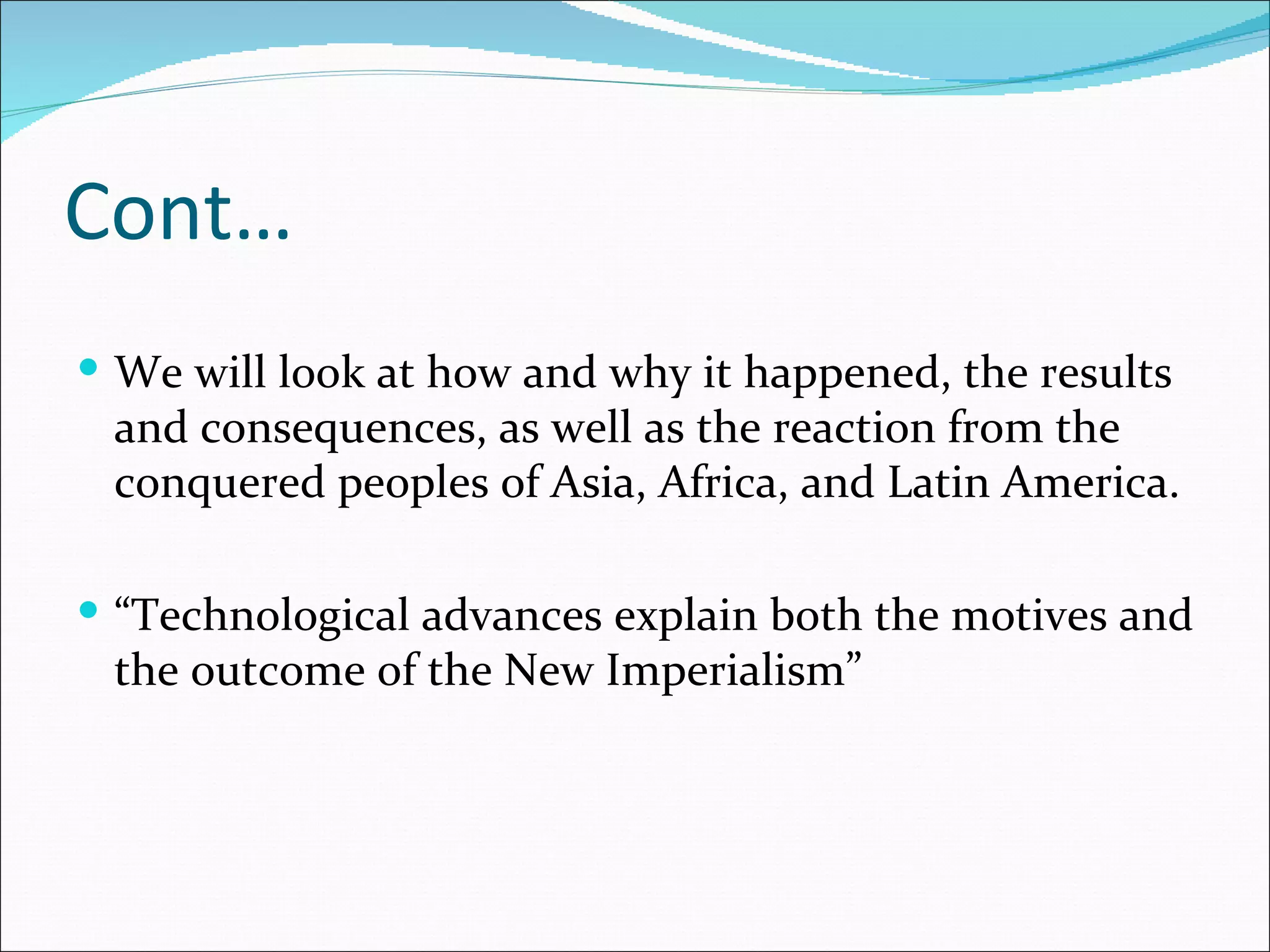 Ch. 27 - "The New Imperialism" | PPT