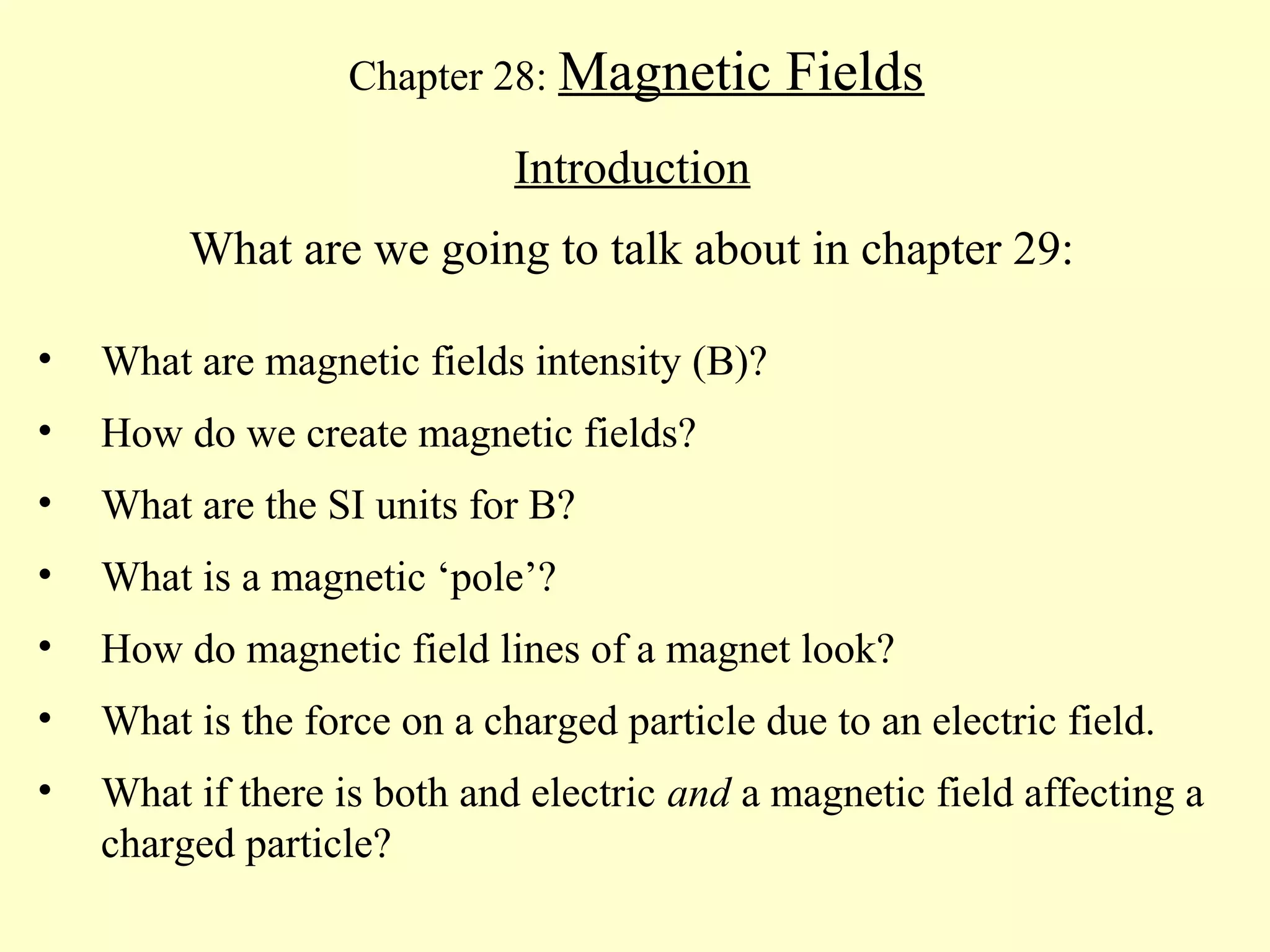 Ch 28-magnetic fields | PPT
