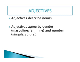 Ch.2B Adjective Agreement | PPT