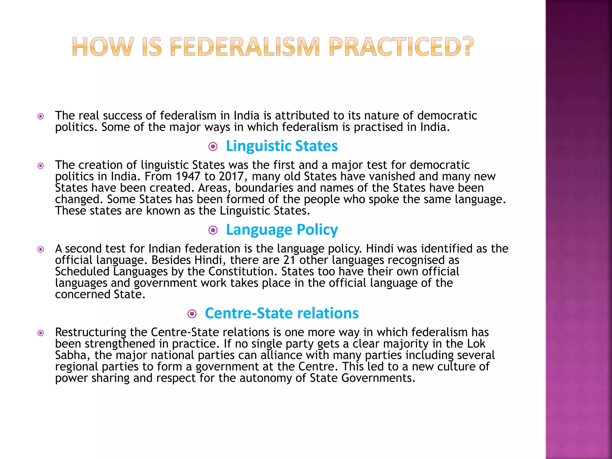 Ch 2 Federalism | PPT | Free Download