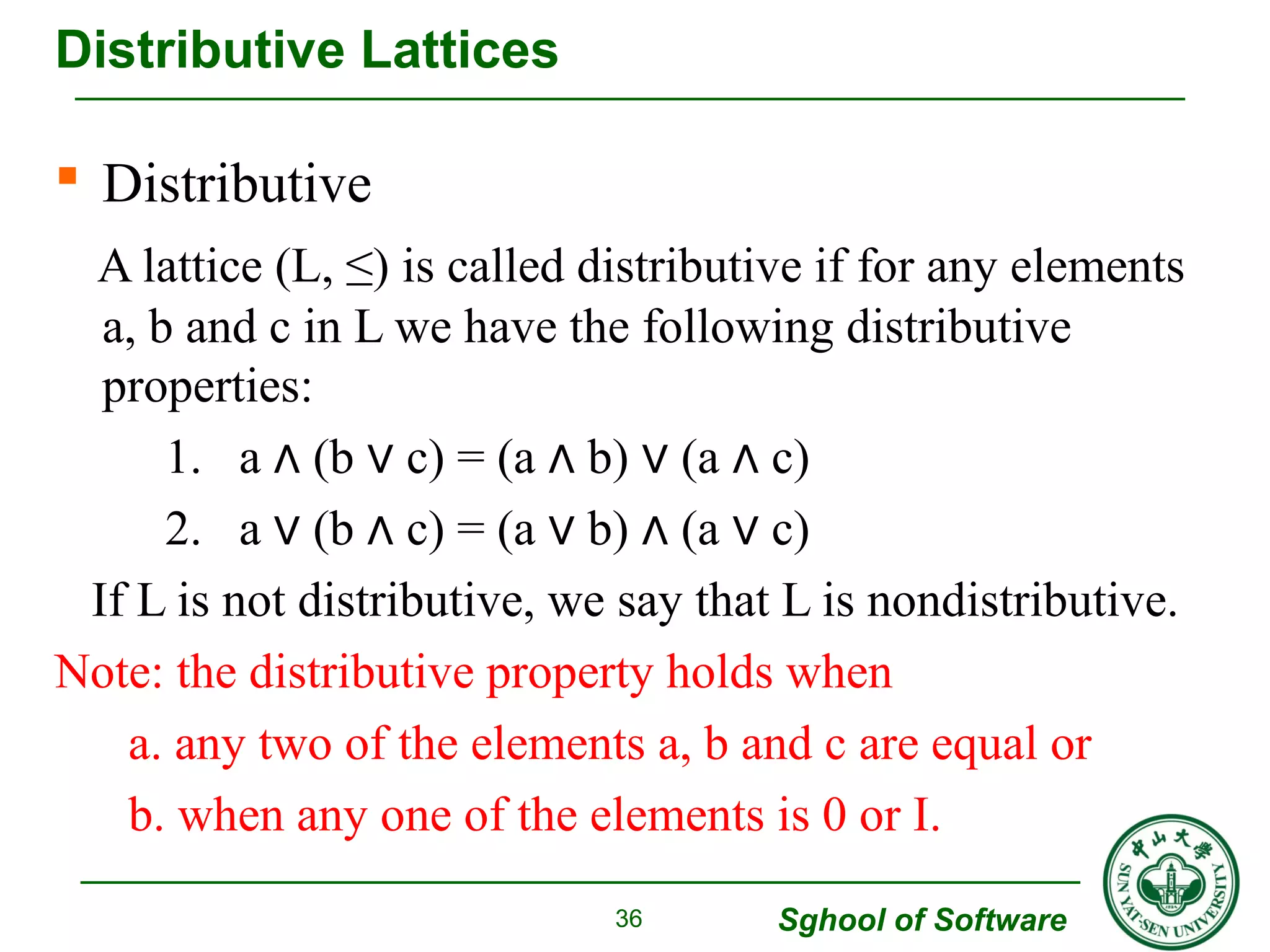 Ch 2 Lattice And Boolean Algebra Ppt Science