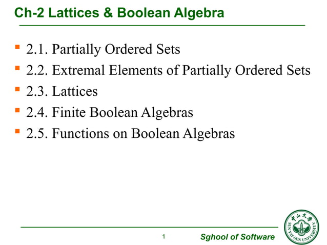 Ch 2 lattice & boolean algebra | PPT | Science