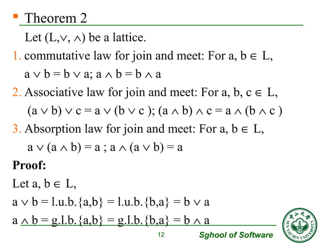 Ch 2 lattice & boolean algebra | PPT | Science