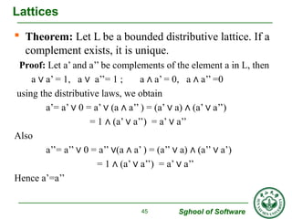Ch 2 lattice & boolean algebra | PPT
