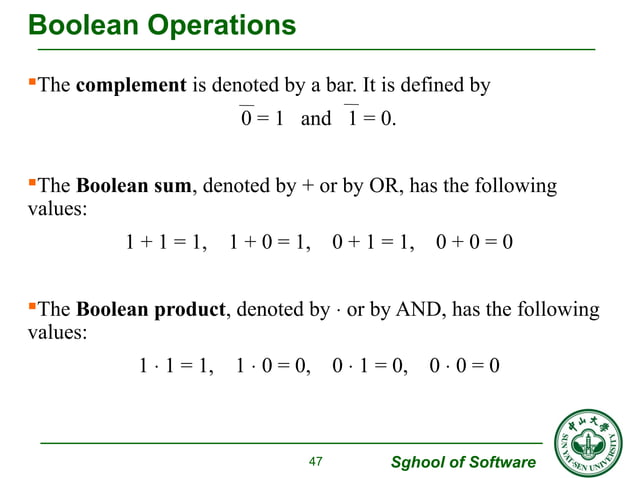 Ch 2 lattice & boolean algebra | PPT | Science