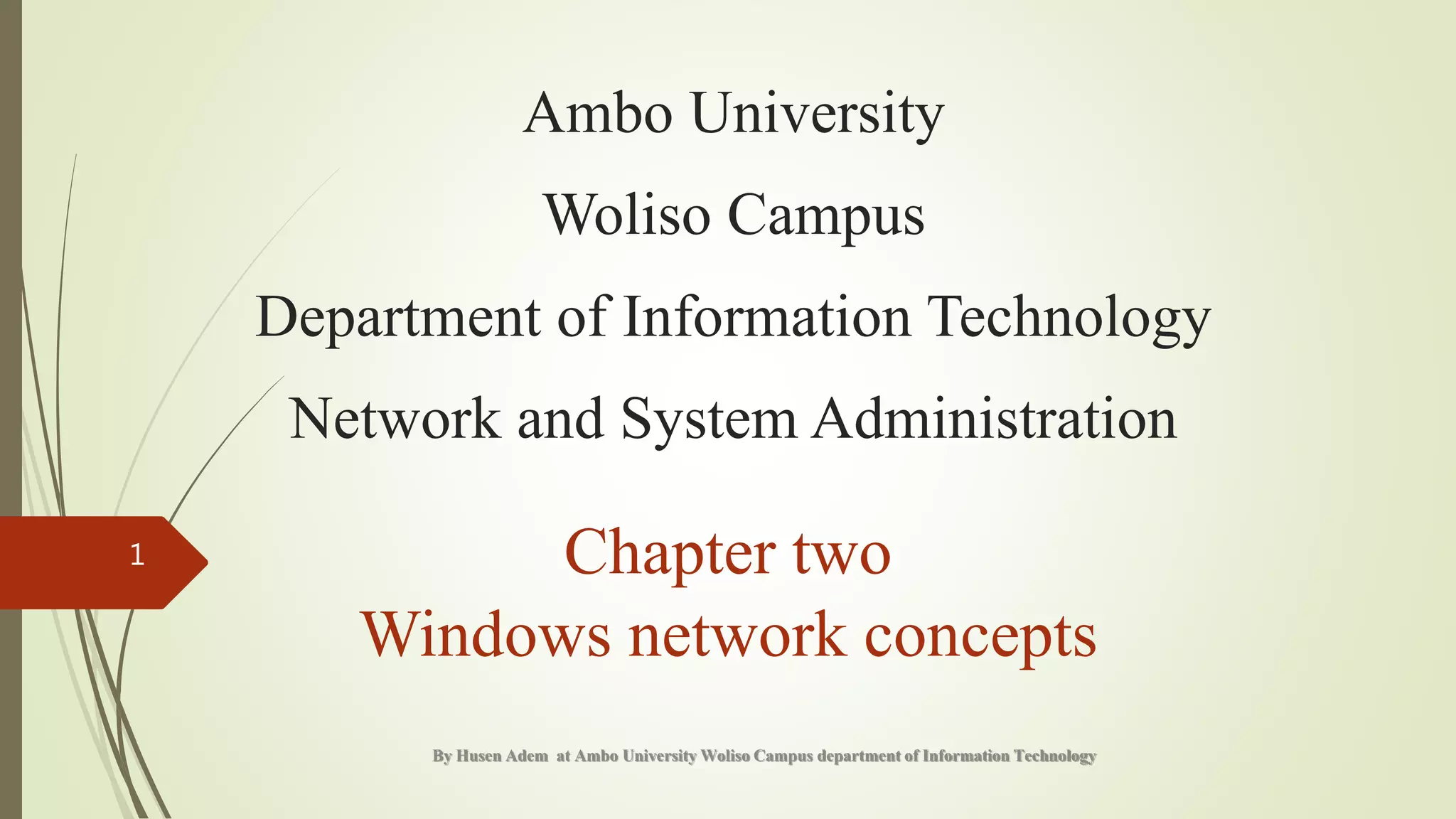 Network and System Administration chapter 2 | PPTX