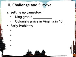 Ch 3 4 Jamestown Outline | PPT