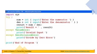 ch-3-exception-handling.pdf | Programming Languages | Computing