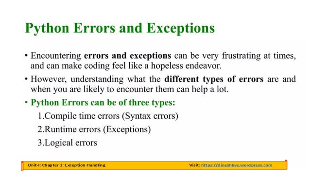 Ch 3 Exception Handlingpdf Programming Languages Computing