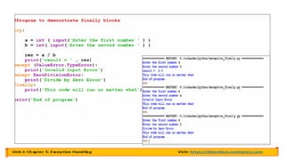 ch-3-exception-handling.pdf | Programming Languages | Computing