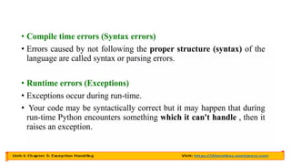 ch-3-exception-handling.pdf | Programming Languages | Computing