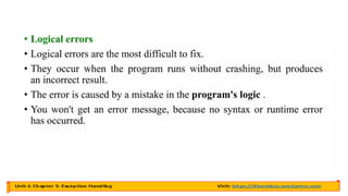 ch-3-exception-handling.pdf | Programming Languages | Computing