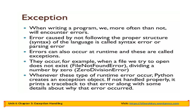 Ch 3 Exception Handlingpdf Programming Languages Computing