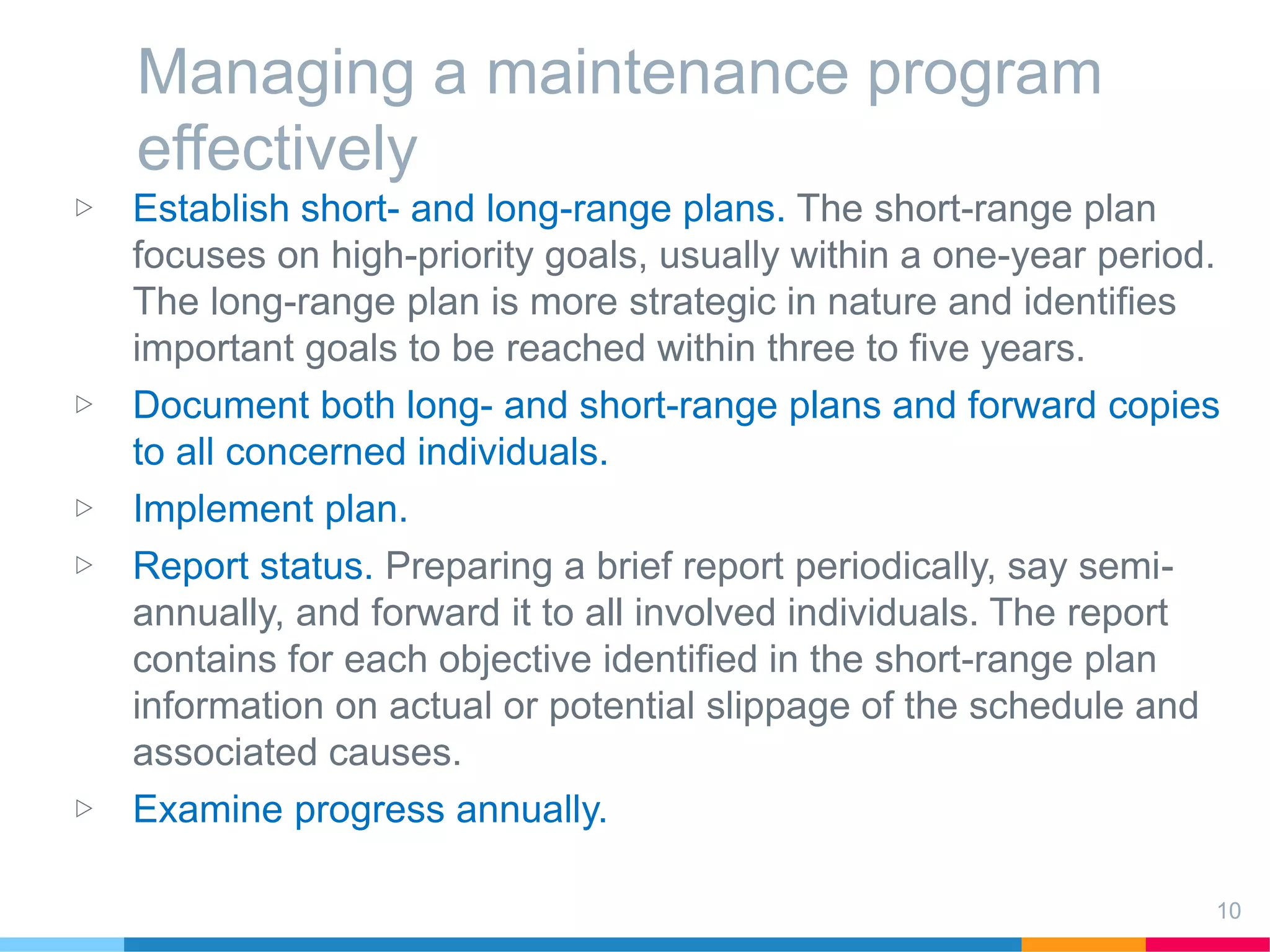 Maintenance management and control | PPTX