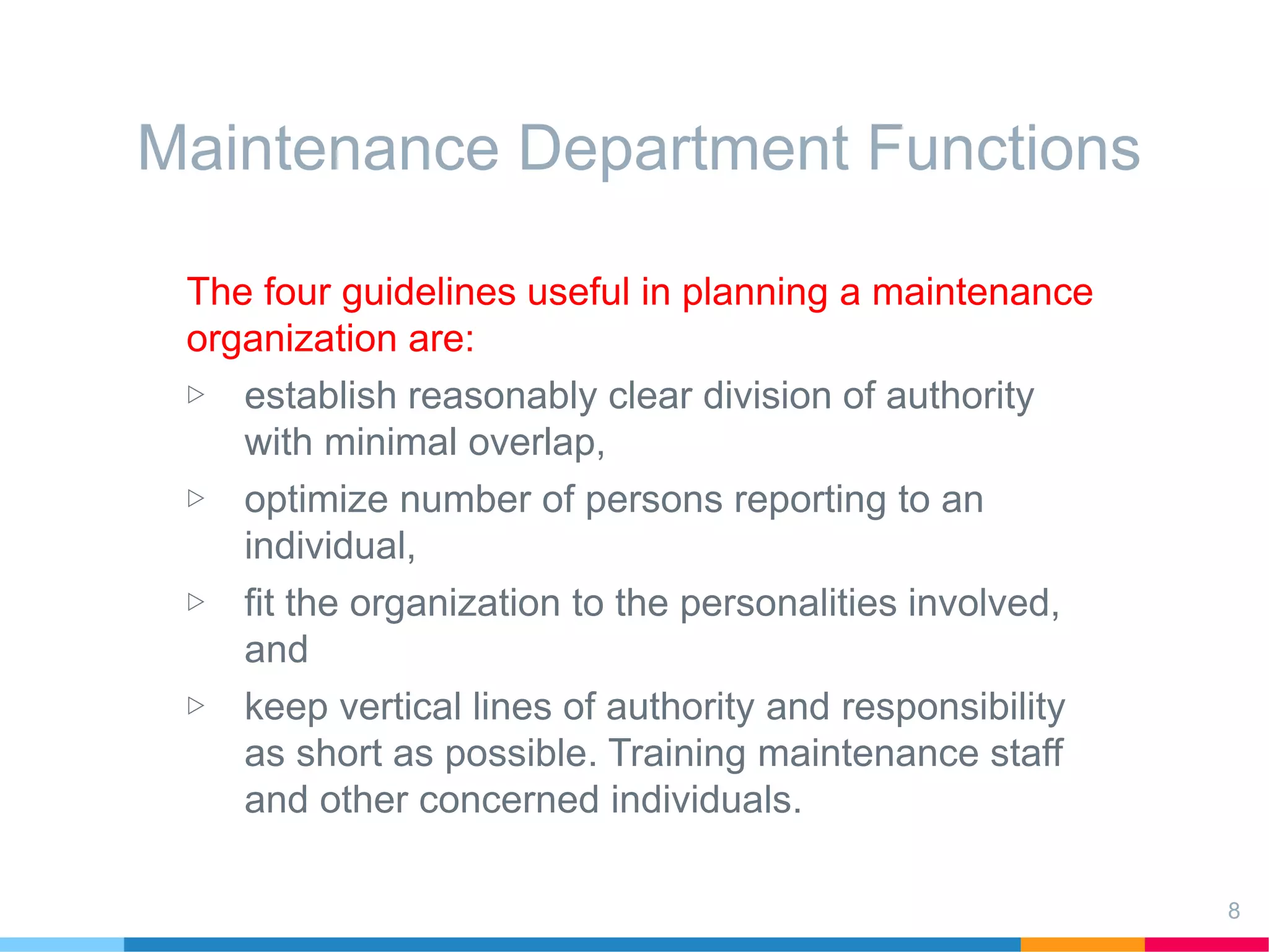 Maintenance management and control | PPTX