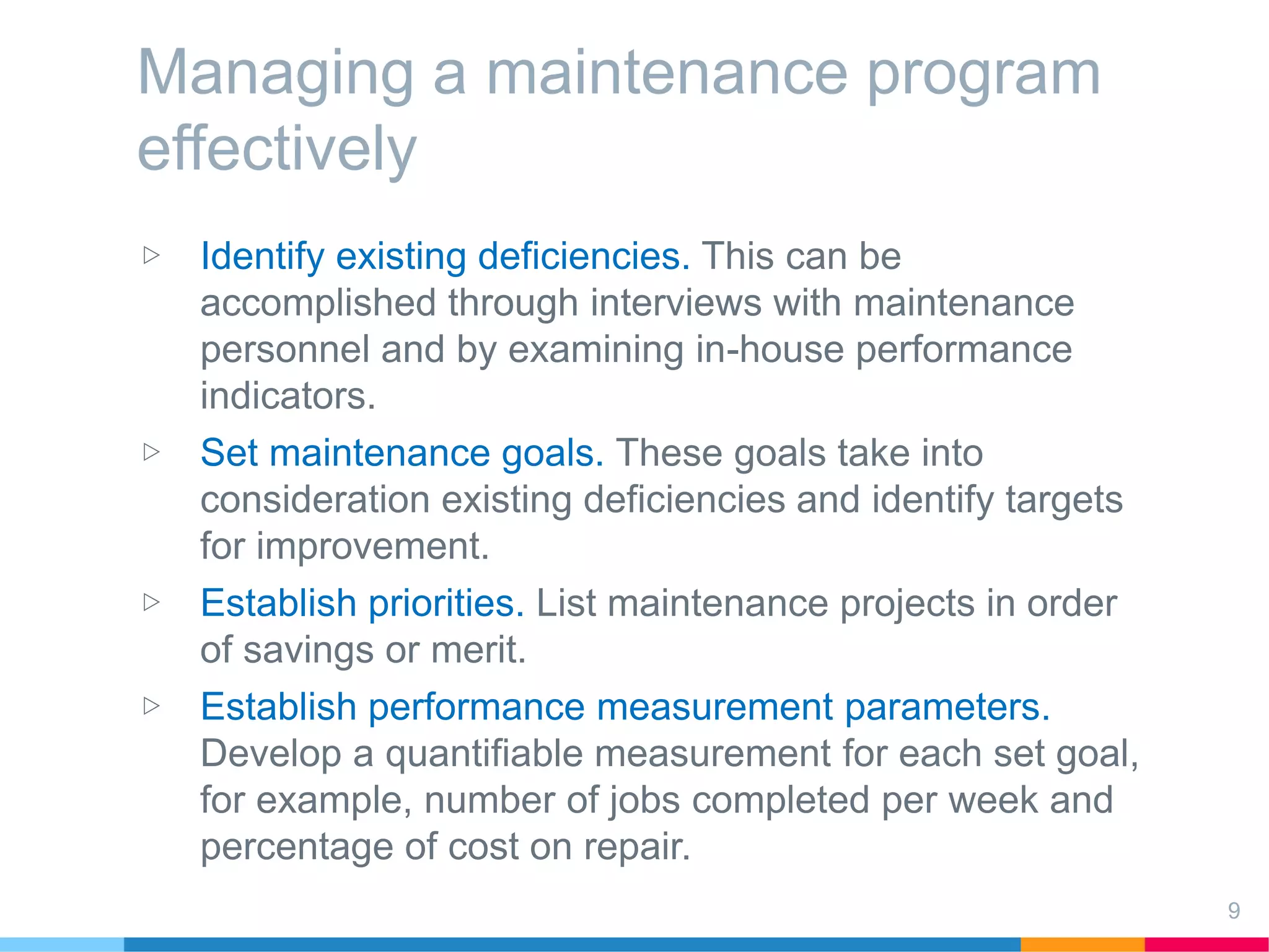 Maintenance management and control | PPTX