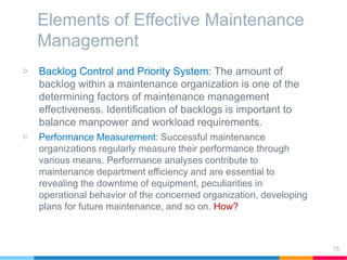 Maintenance management and control | PPTX