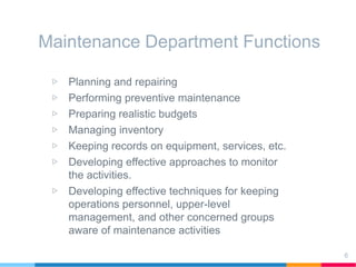 Maintenance management and control | PPTX
