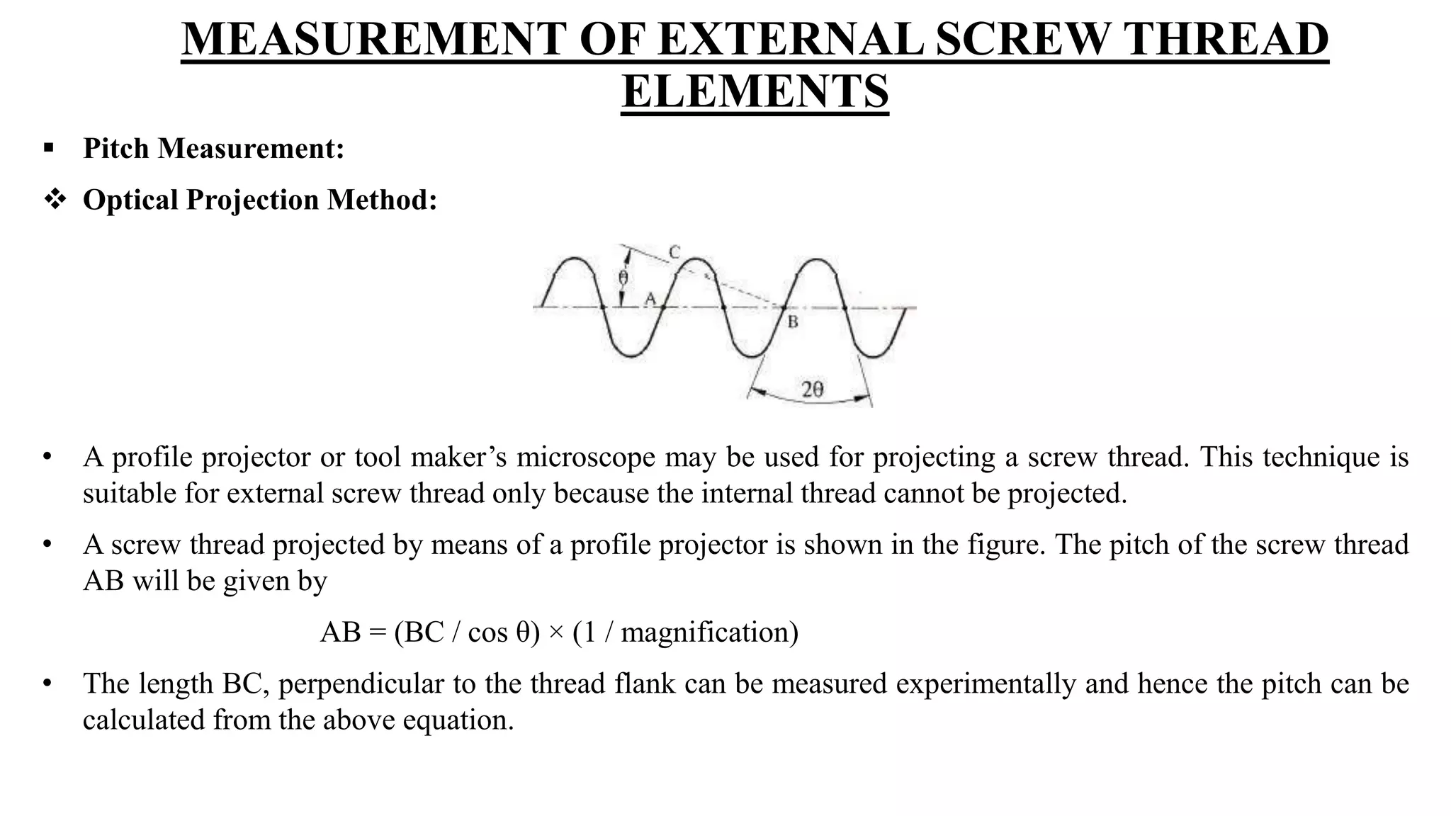 Ch-3: Measurement of screw thread and gear | PPTX | Needlework | Arts and Crafts