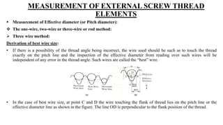 Ch-3: Measurement of screw thread and gear | PPTX