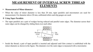 Ch-3: Measurement of screw thread and gear | PPTX