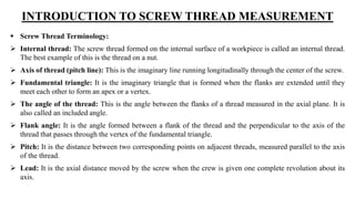 Ch-3: Measurement of screw thread and gear | PPTX