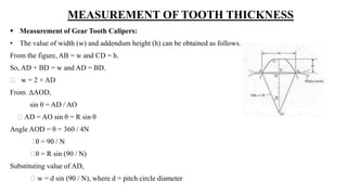 Ch-3: Measurement of screw thread and gear | PPTX