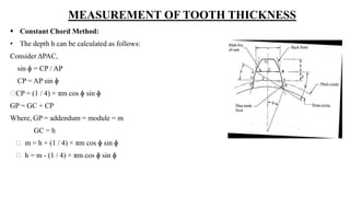 Ch-3: Measurement of screw thread and gear | PPTX