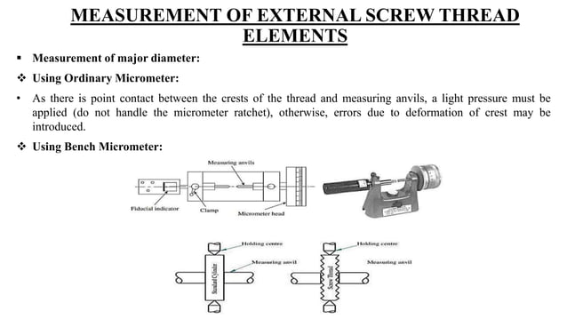 Ch-3: Measurement of screw thread and gear | PPTX | Needlework | Arts and Crafts