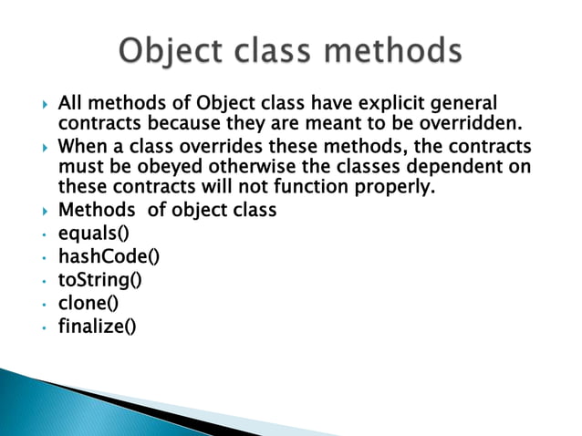 Methods common to all objects | PPT